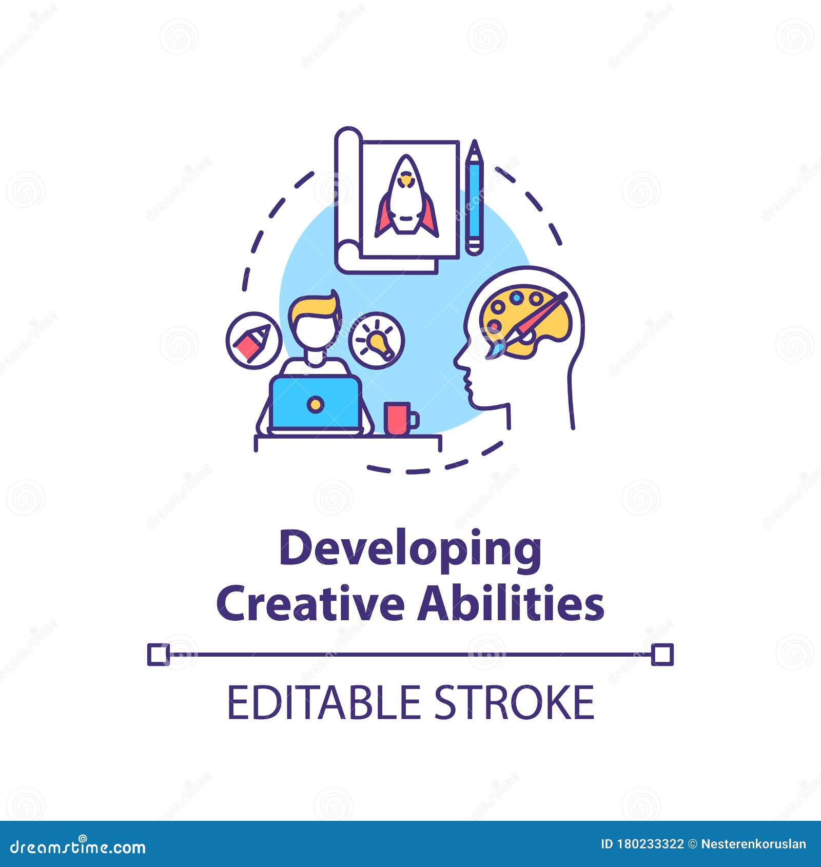 Developing Creative Abilities Concept Icon Stock Vector - Illustration ...