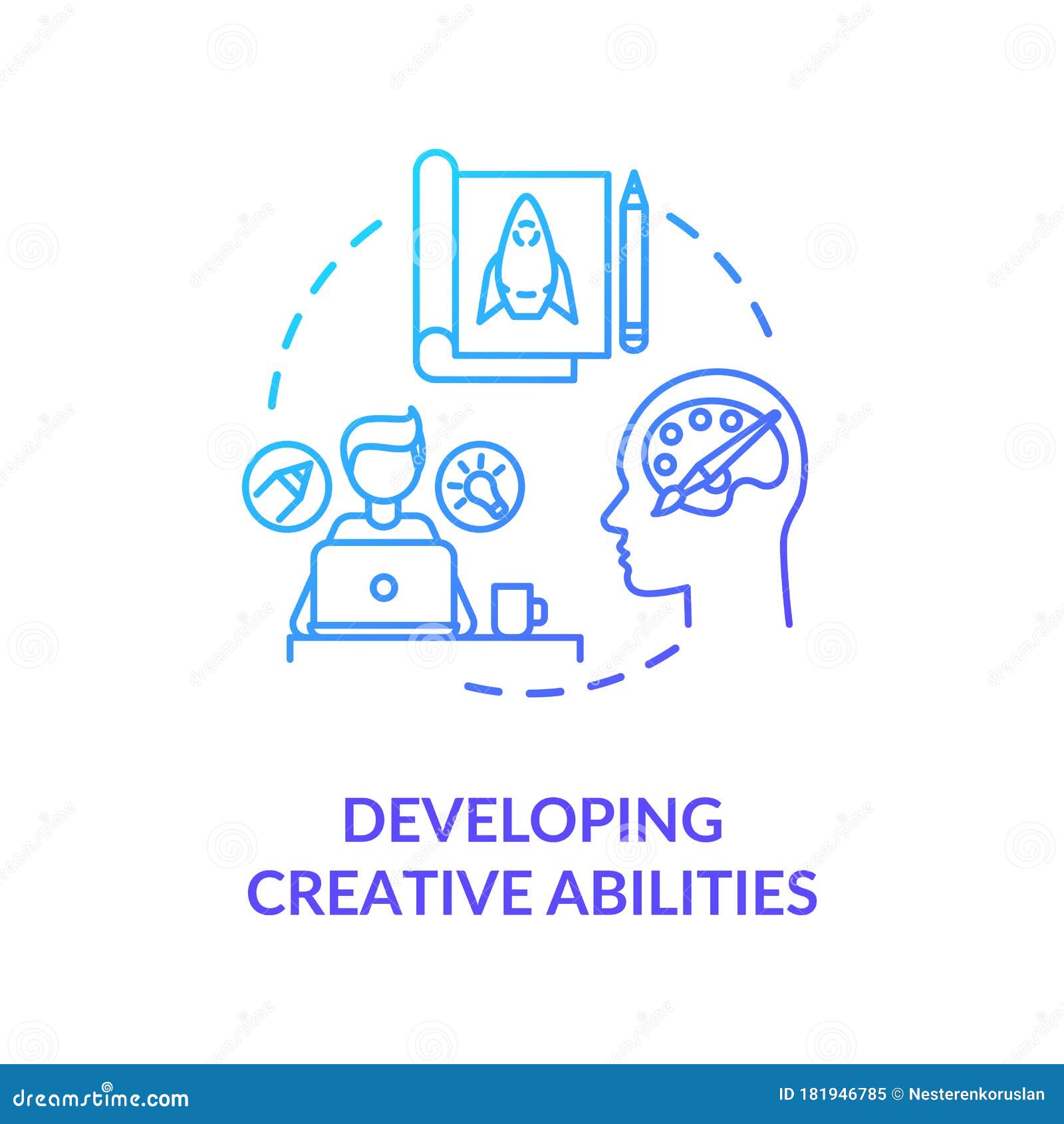 Developing Creative Abilities Concept Icon Stock Vector - Illustration ...