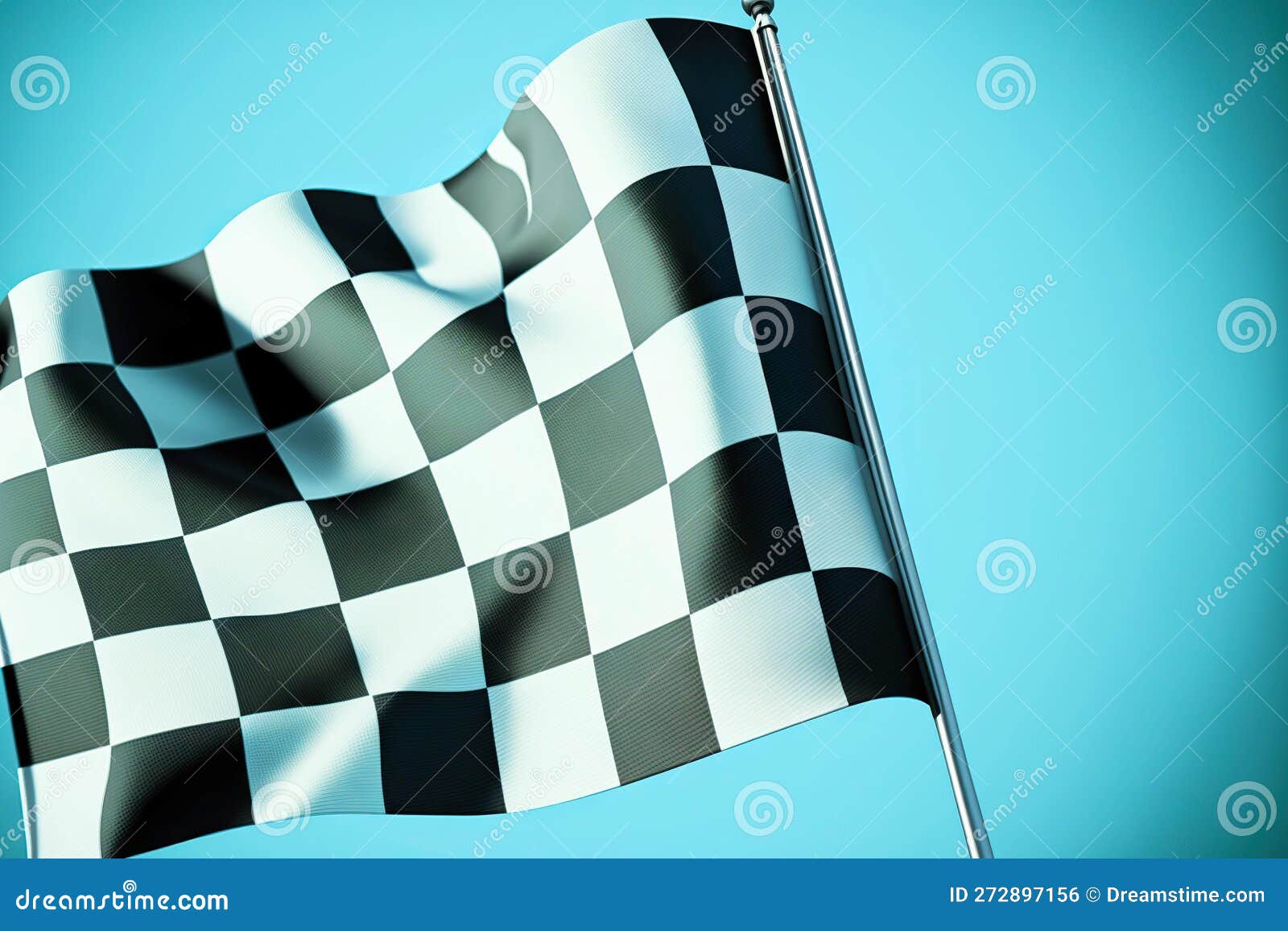 Developing Formula One Racing Checkered Flag on Blue Background ...
