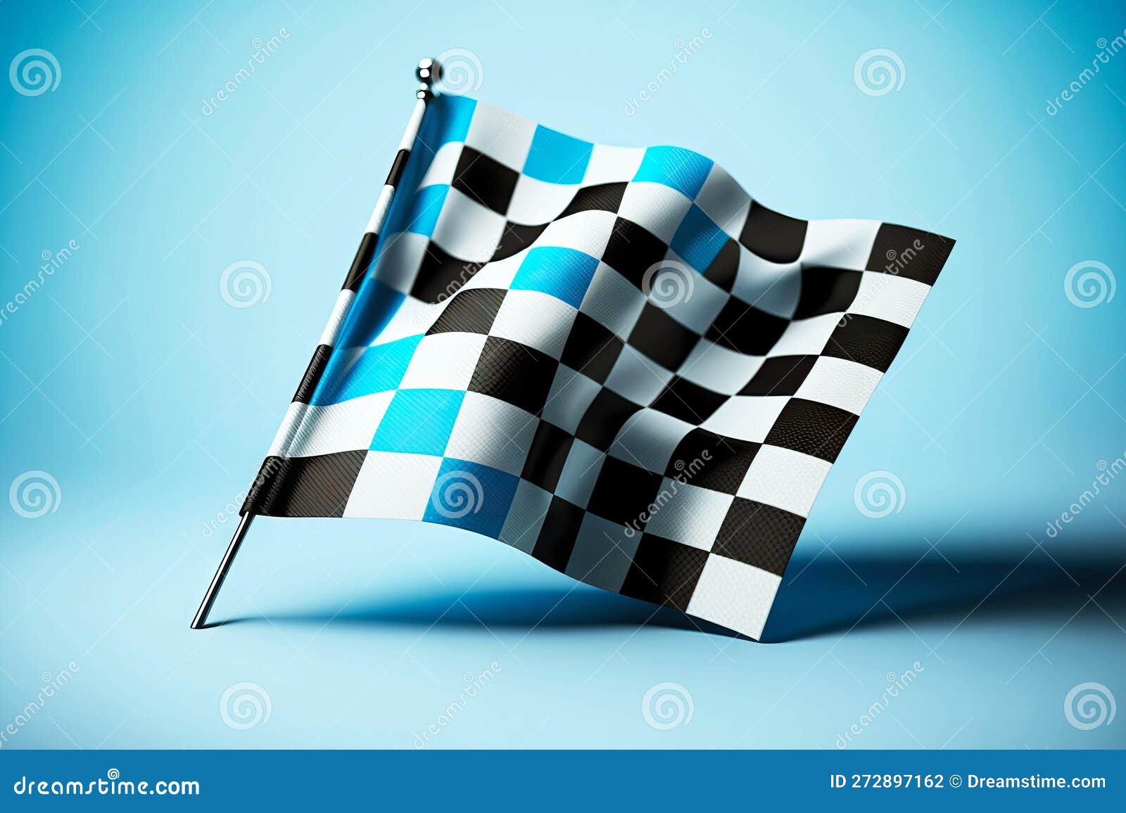 Developing Formula One Racing Checkered Flag on Blue Background ...