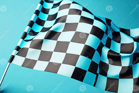 Developing Formula One Racing Checkered Flag on Blue Background ...