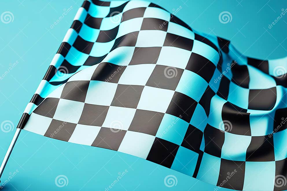 Developing Formula One Racing Checkered Flag on Blue Background ...