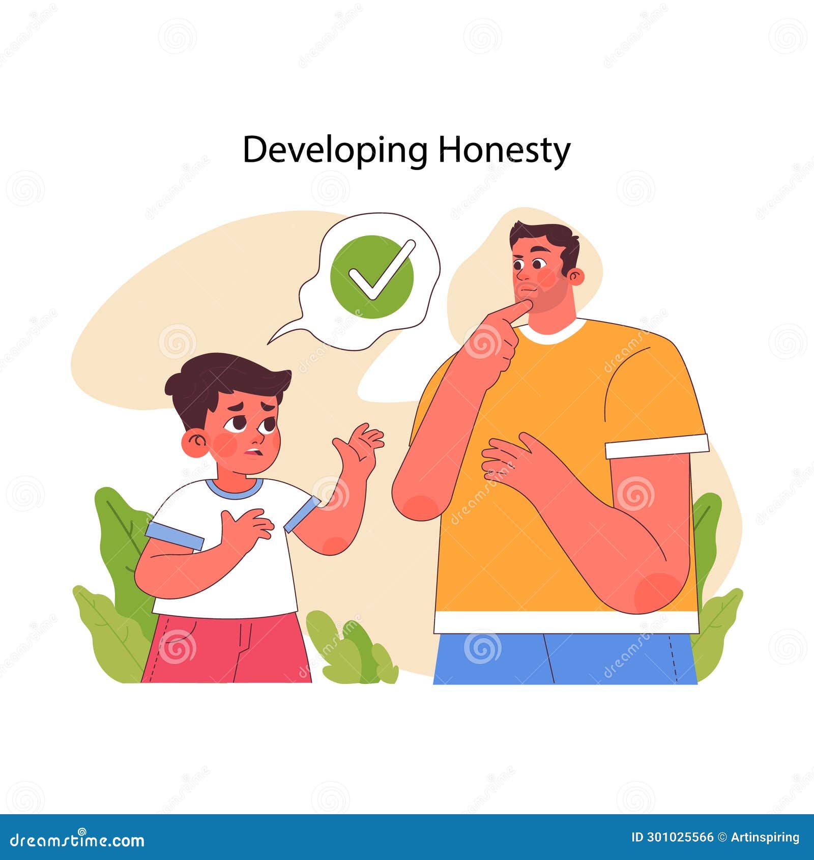 Developing Honesty Concept. Flat Vector Illustration Stock Vector ...