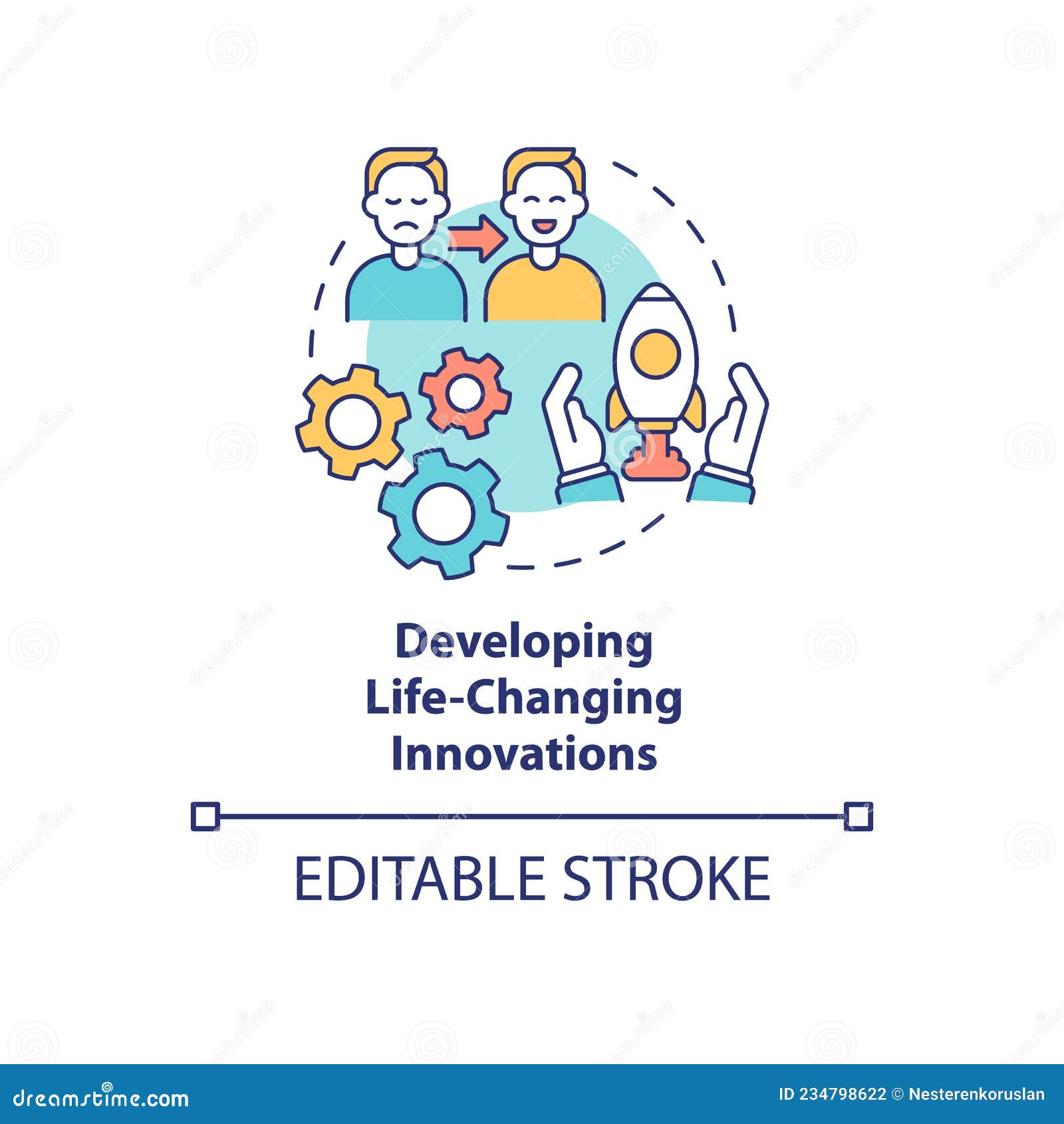Developing Life-changing Innovations Concept Icon Stock Vector ...