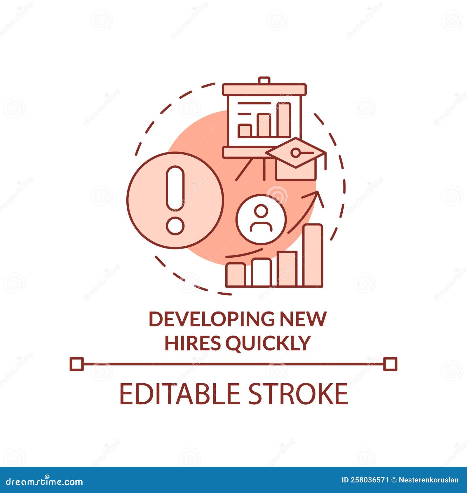 Developing New Hires Quickly Terracotta Concept Icon Stock Vector ...