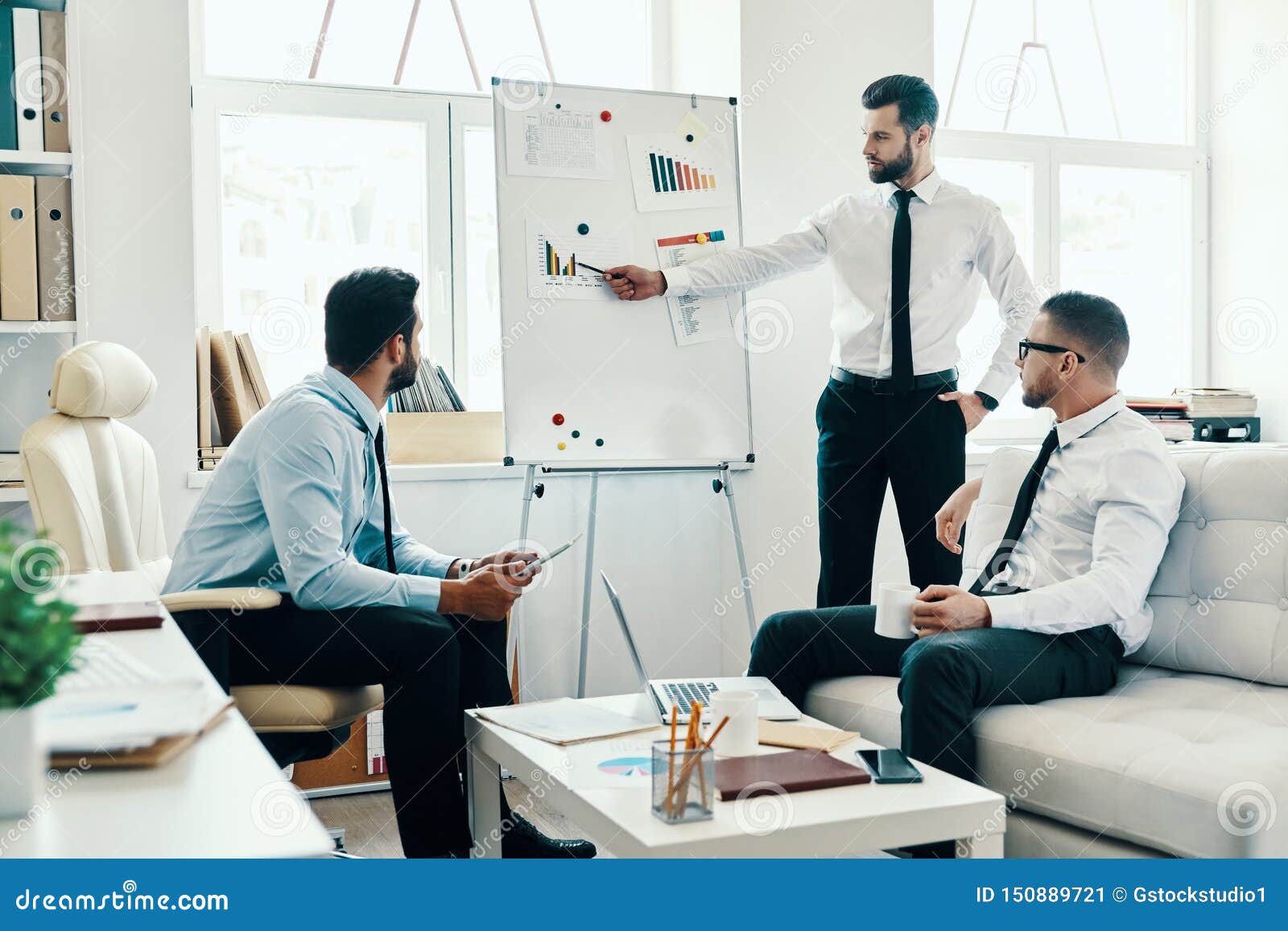 Developing new strategy. stock image. Image of pointing - 150889721