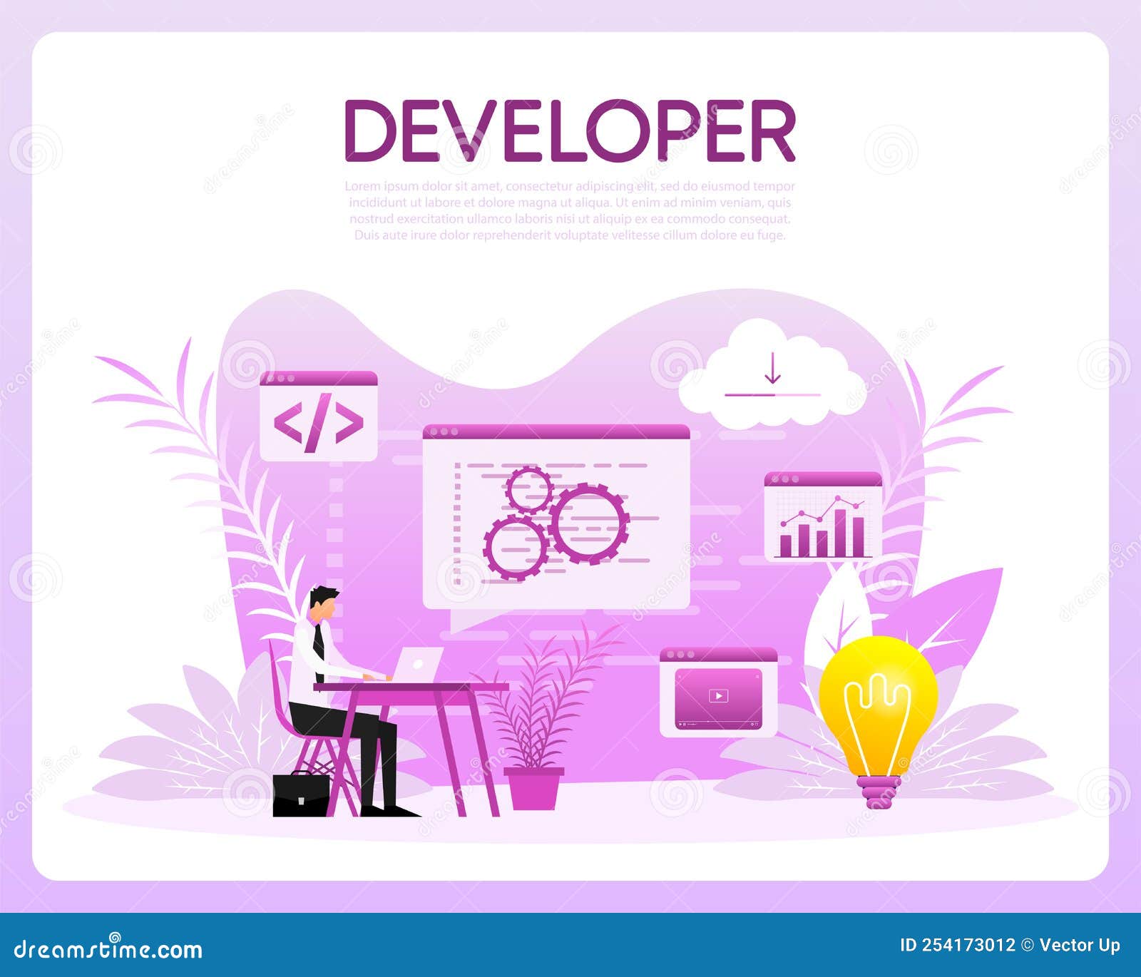 Developing People in Flat Style. Vector Illustration Stock Vector ...