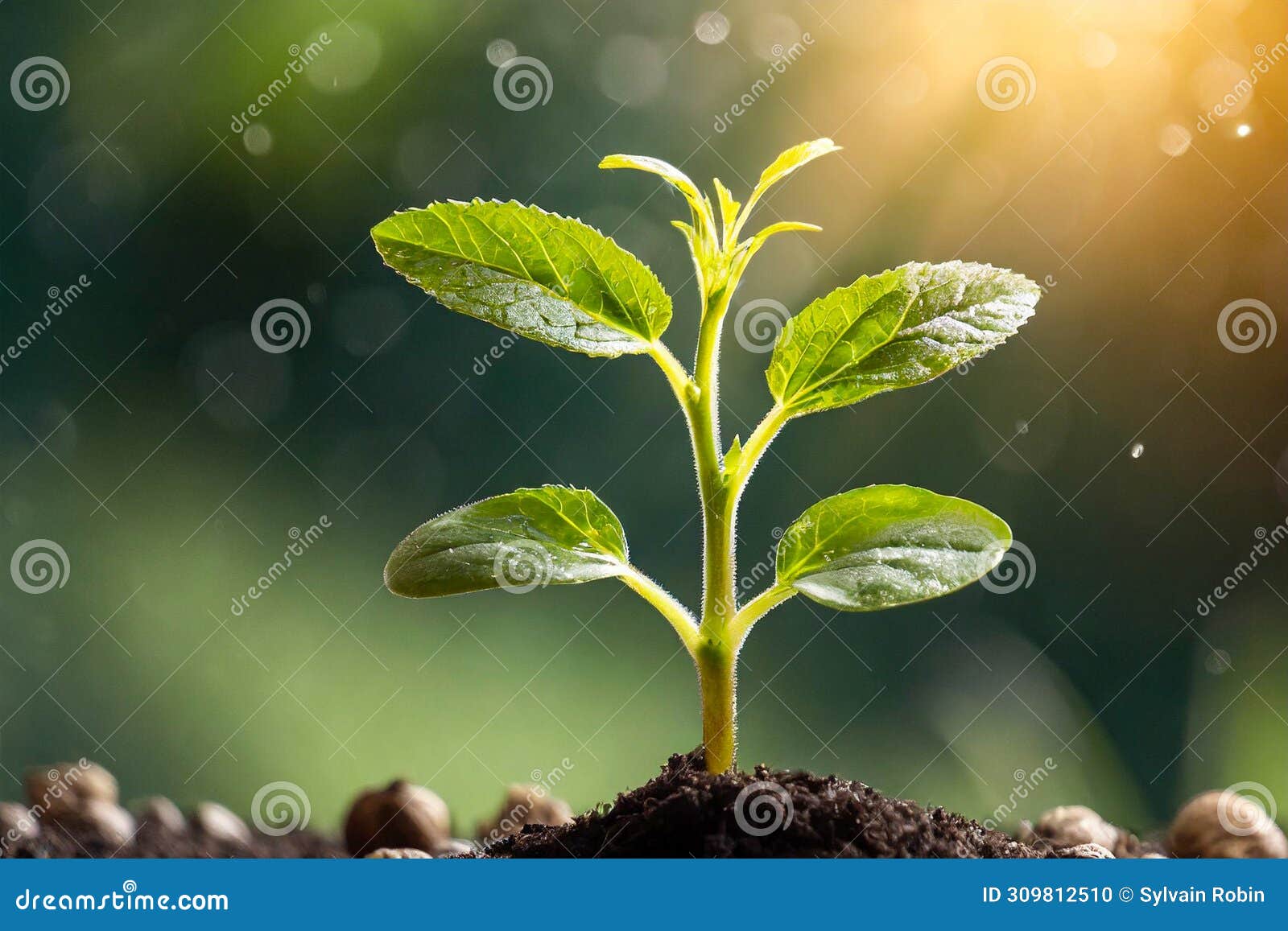 Developing Plant Green Fresh from Seed Stock Illustration ...