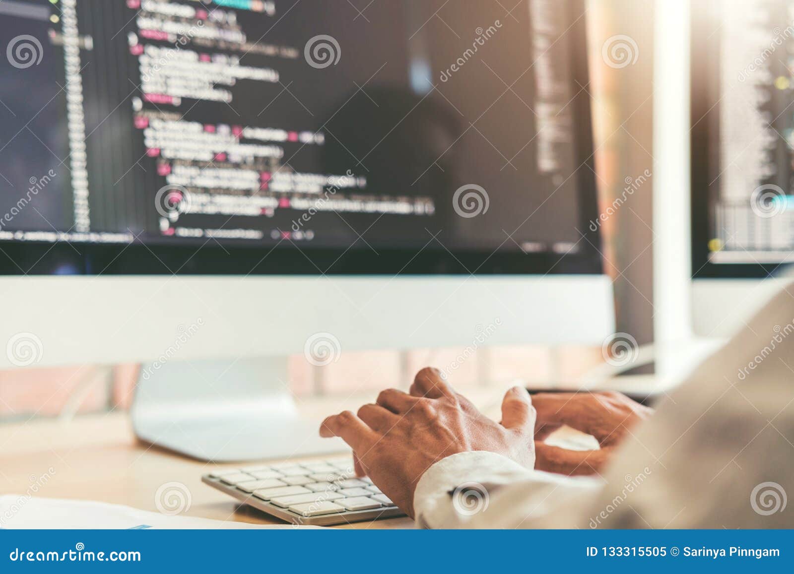 Developing Programmer Development Website Design And Coding Tech Stock Image Image Of