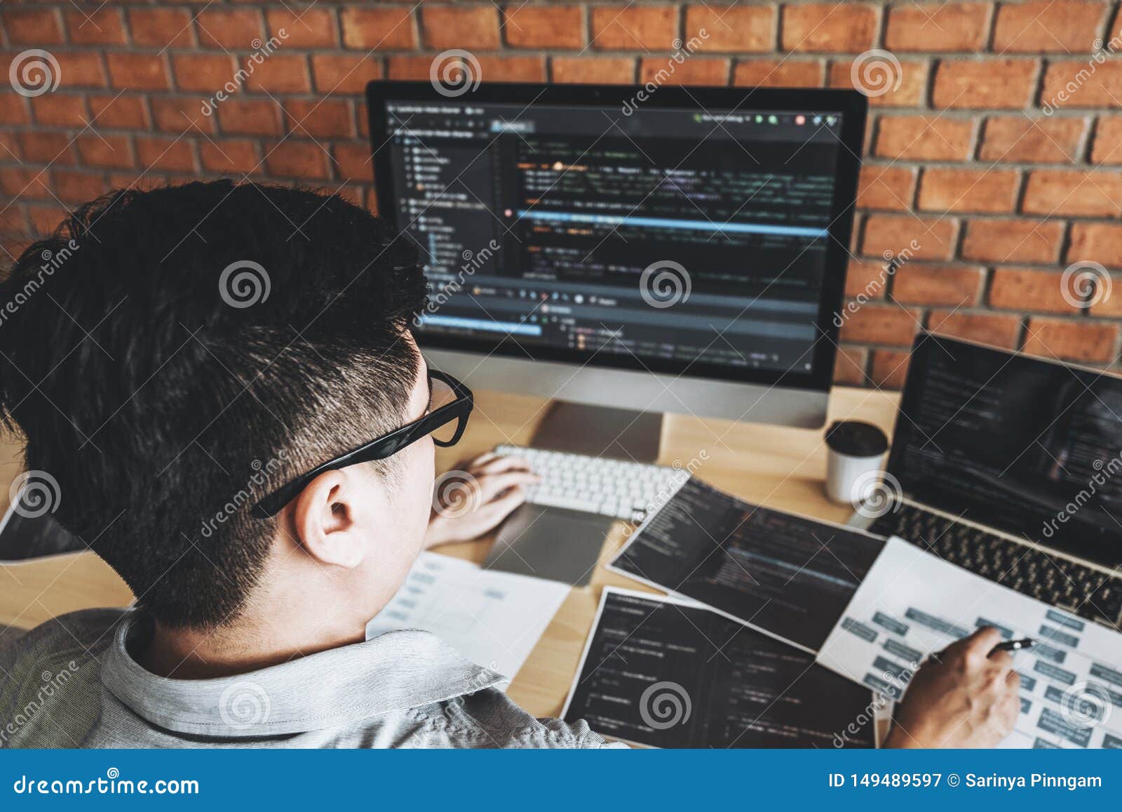 Developing Programmer Development Website Design and Coding Technologies Working in Software ...