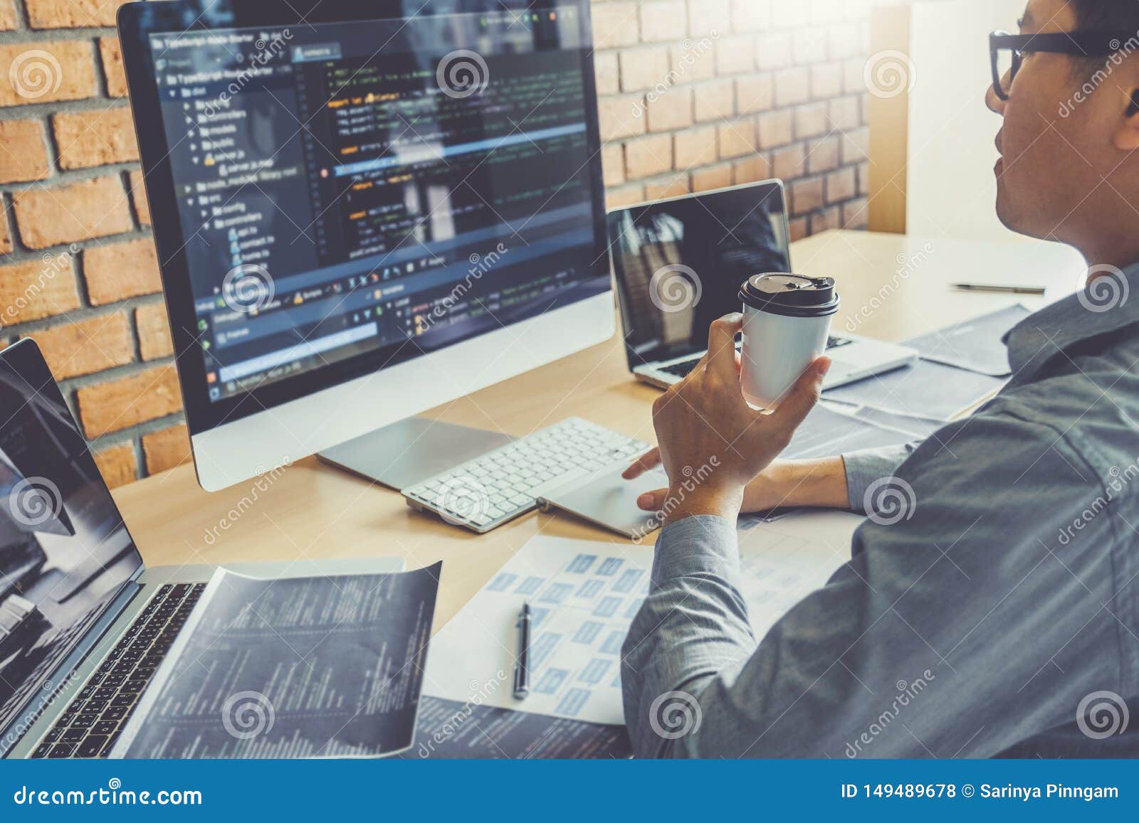 Developing Programmer Development Website Design and Coding Technologies Working in Software ...