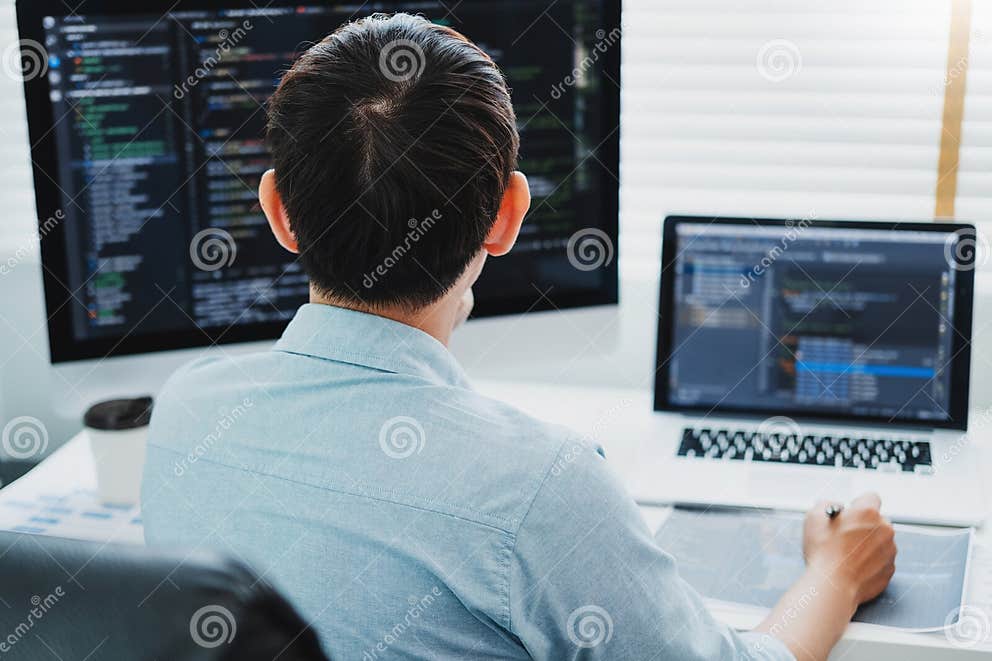 Developing Programmer Development Website Design And Coding Technologies Working In Software
