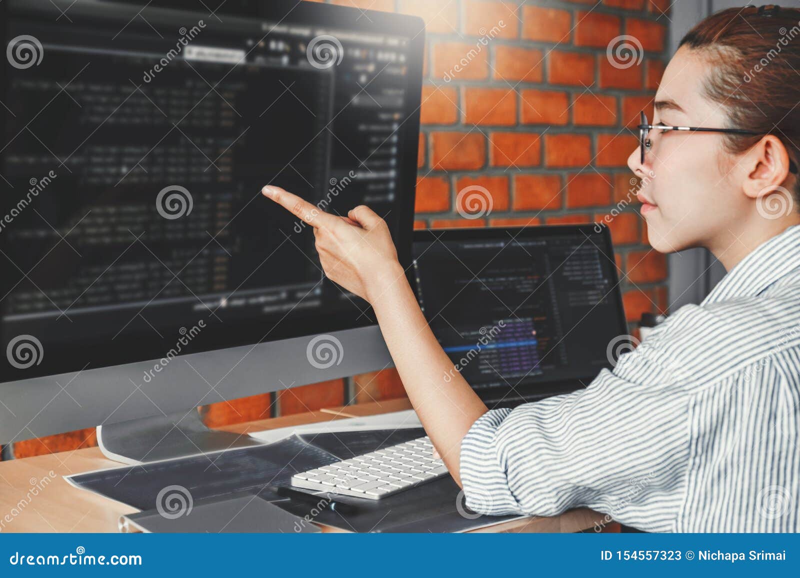 Developing Programmer Reading Computer Codes Development Website Design And Coding Technologies