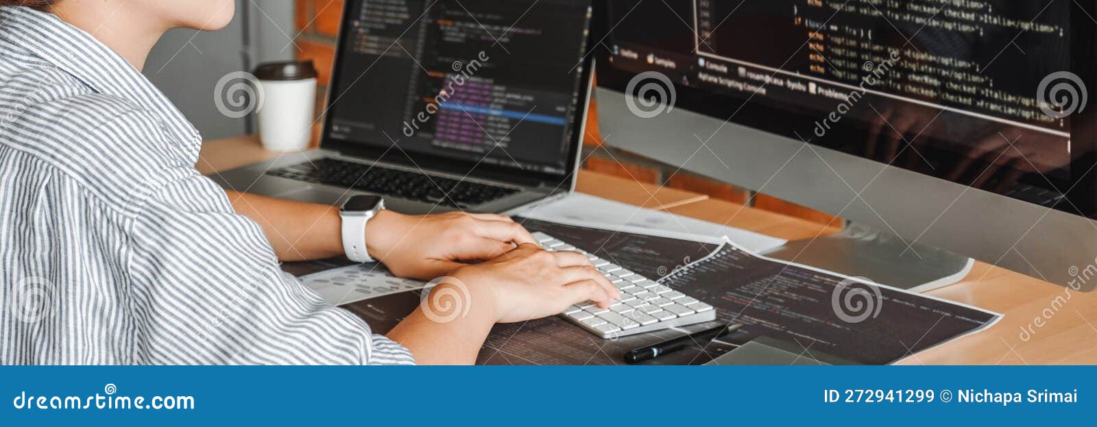 Developing Programmer Reading Computer Codes Development Website Design And Coding Technologies