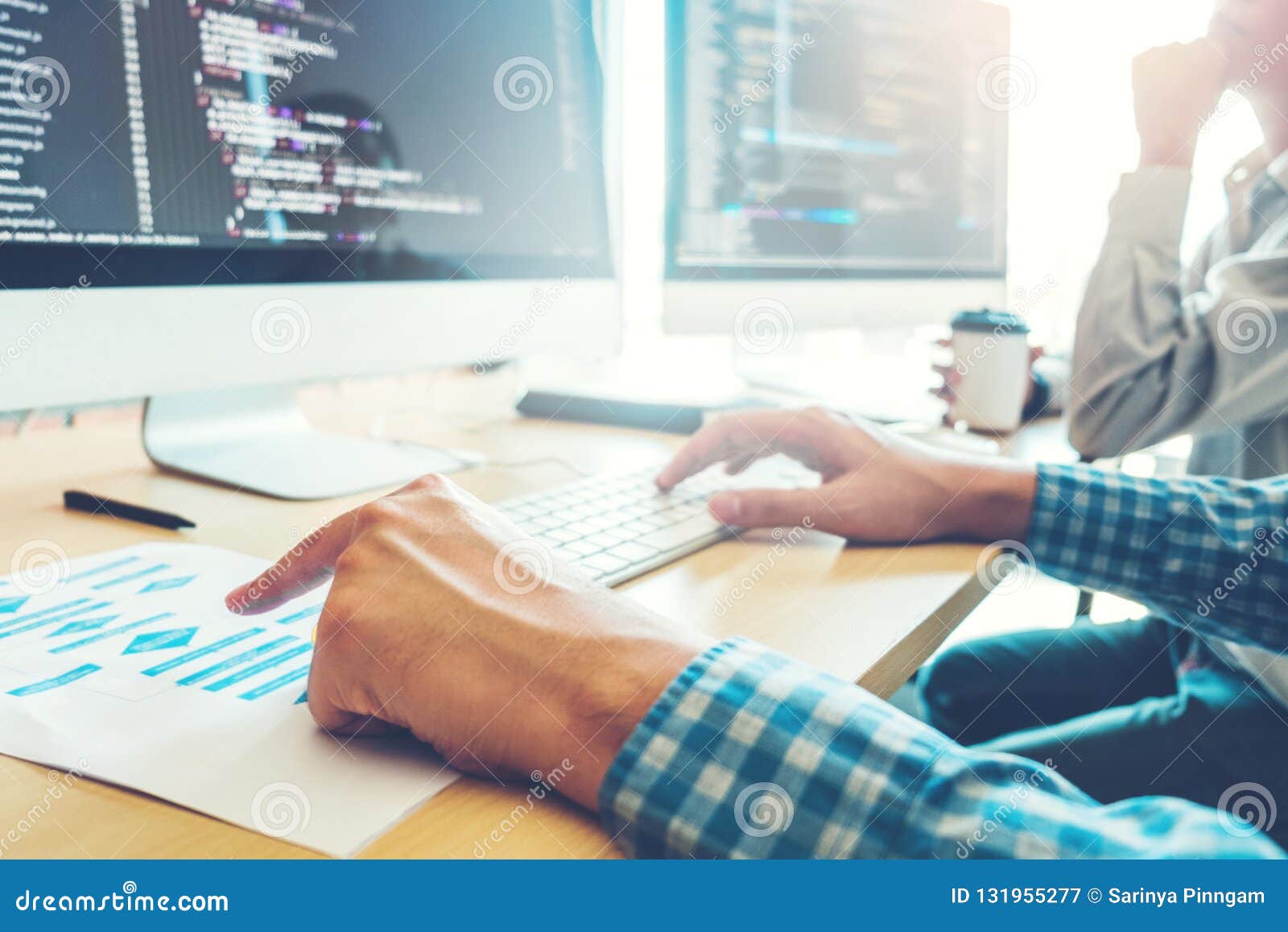 Developing Programmer Team Development Website Design And Coding Stock Image Image Of Coding