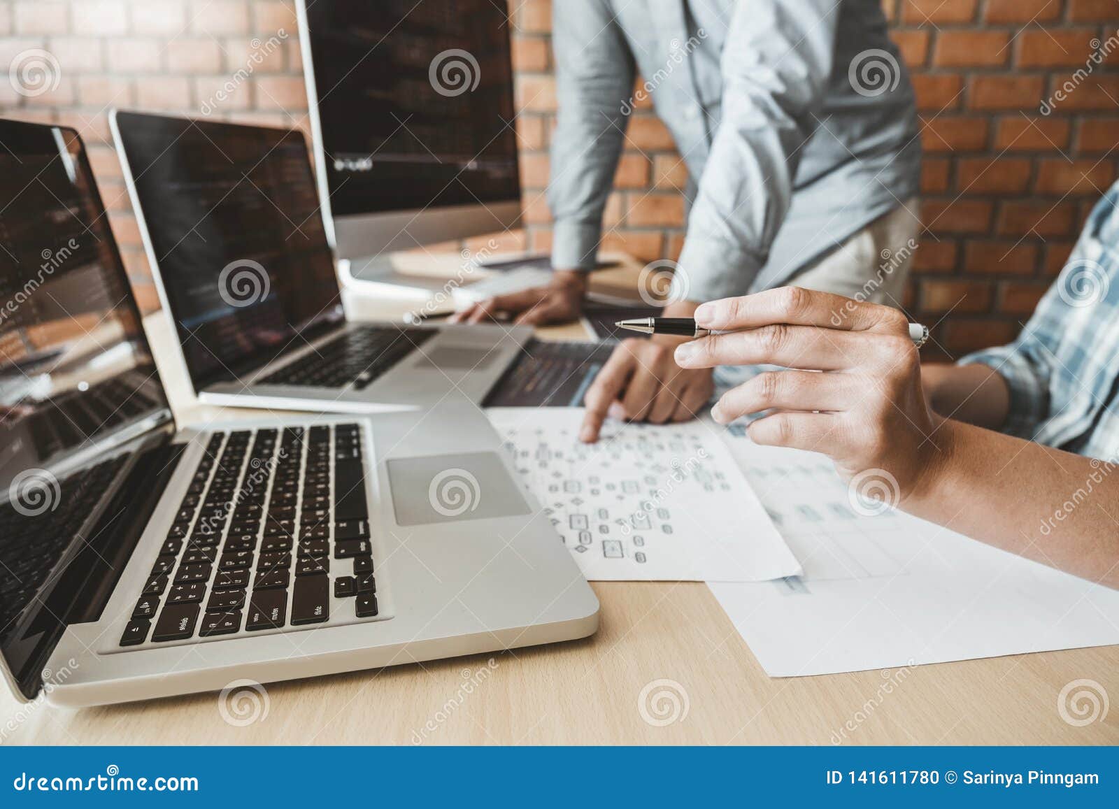 Developing Programmer Team Development Website Design And Coding Technologies Working At