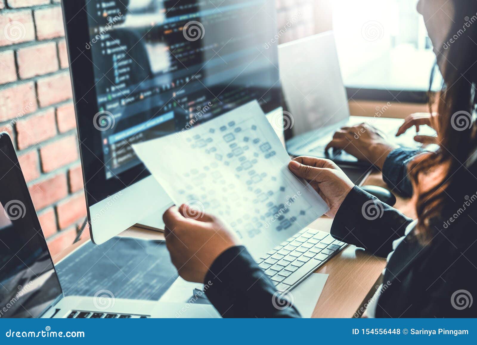 Developing Programmer Team Development Website Design And Coding Technologies Working In