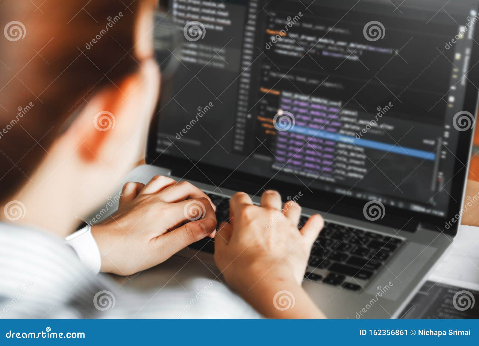 Developing Programmer Team Reading Computer Codes Development Website Design And Coding