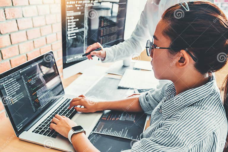 Developing Programmer Team Reading Computer Codes Development Website Design and Coding ...