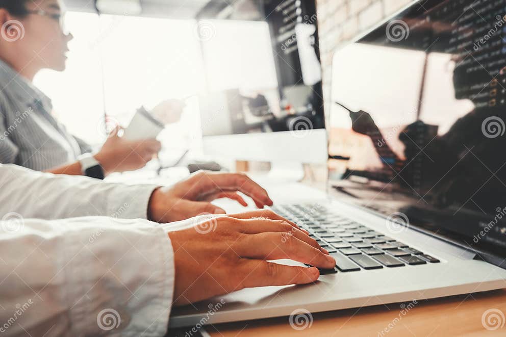 Developing Programmer Team Reading Computer Codes Development Website Design and Coding ...