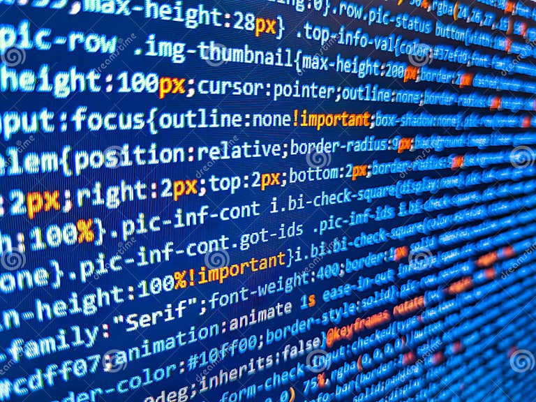 Developing Programming Binar. Programmer Occupation Job. Blurred Screen ...