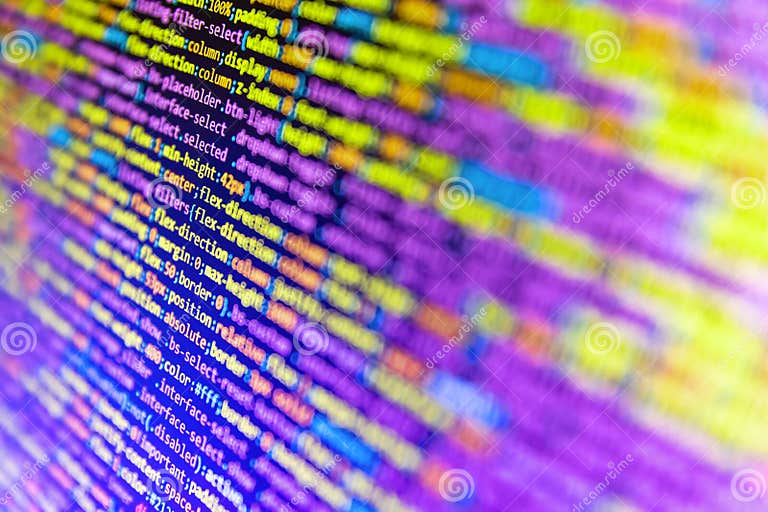 Developing Programming Binary Code. Future Technology Creation Process ...