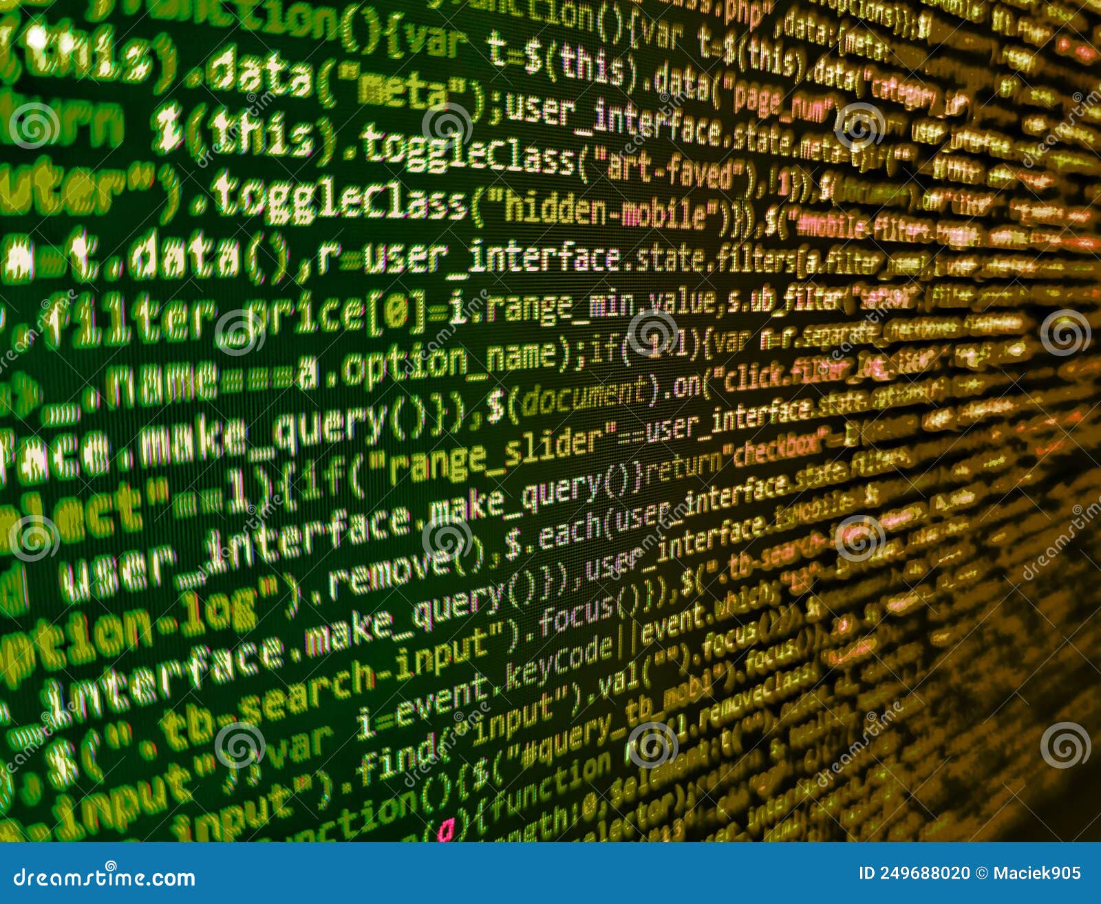 Developing Programming Binary Code. Software Developer Programming Code ...