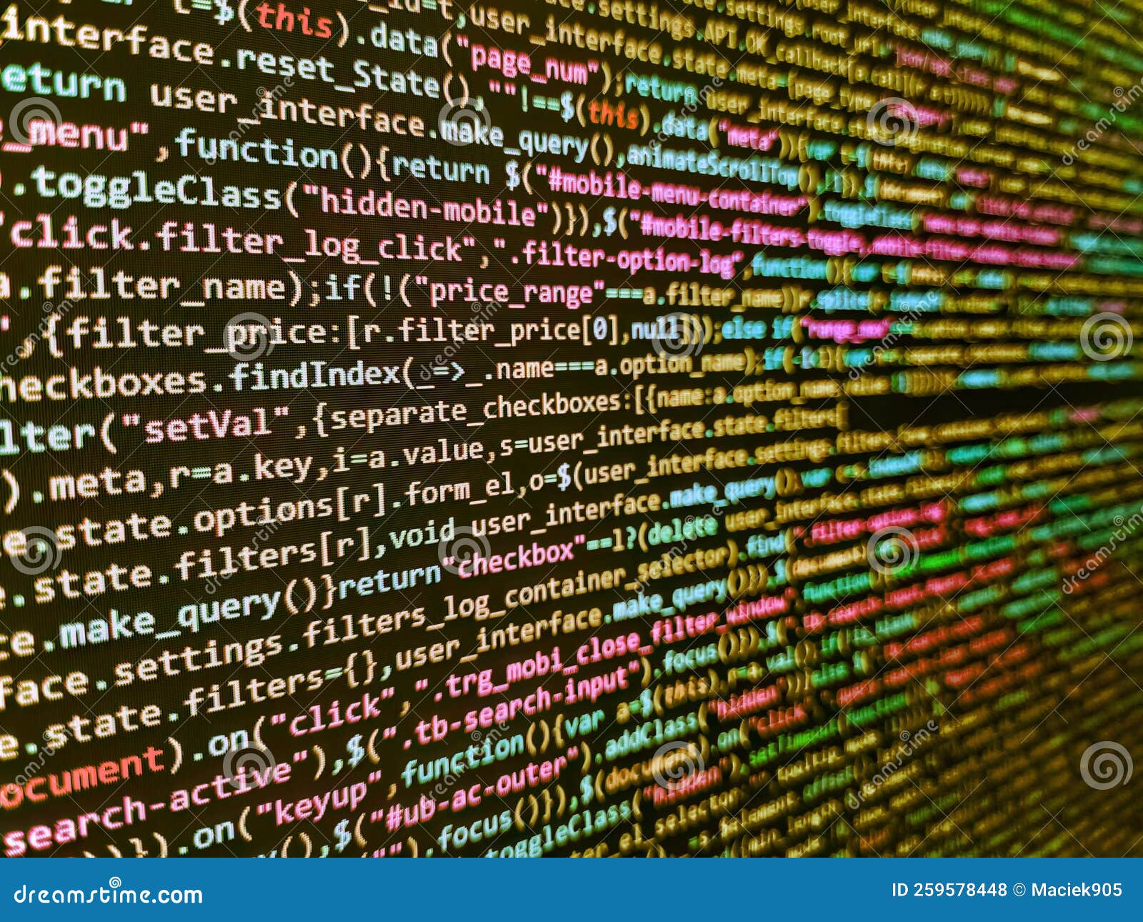 Developing Programming And Coding Technologies Abstract Screen Of Web Developer Internet App