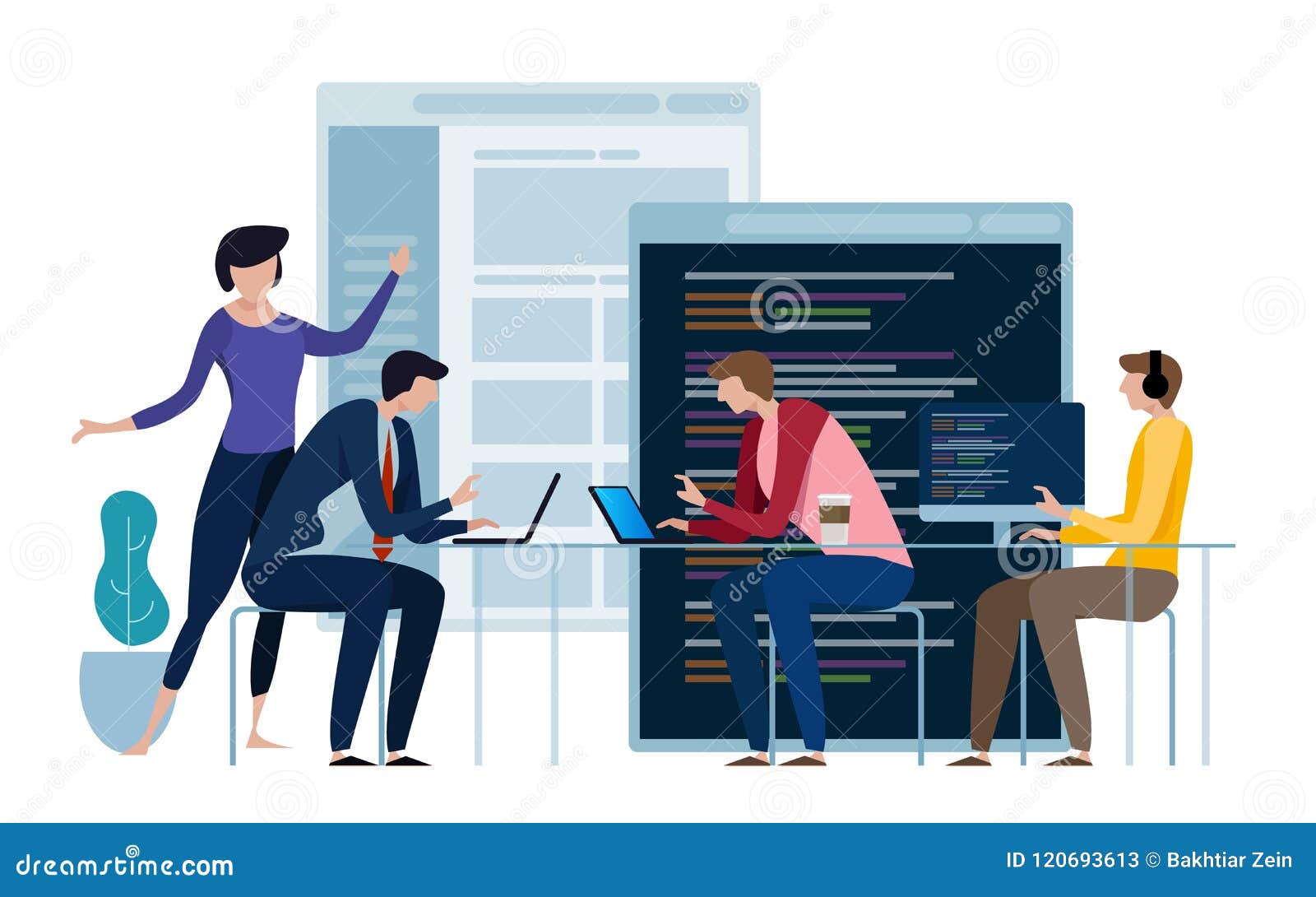 Developing Programming And Coding Technologies Website Design Programmer Working In A Software