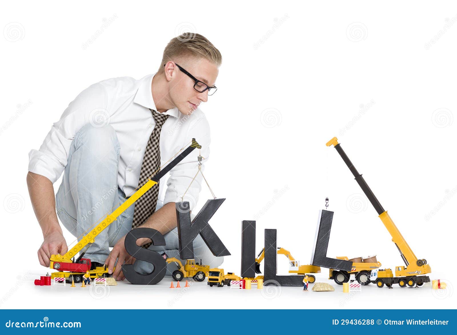 Developing Skills: Businessman Building Skill-word Stock Photo - Image ...