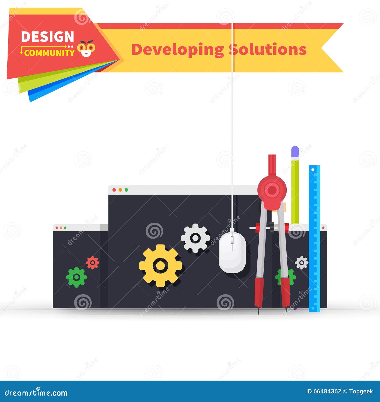 Developing Solution Design Flat Stock Vector - Illustration of ...