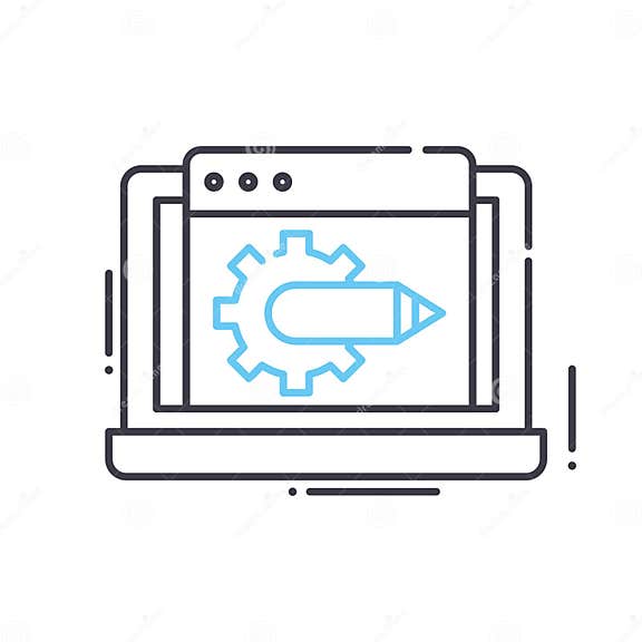 Developing Solutions Line Icon, Outline Symbol, Vector Illustration ...