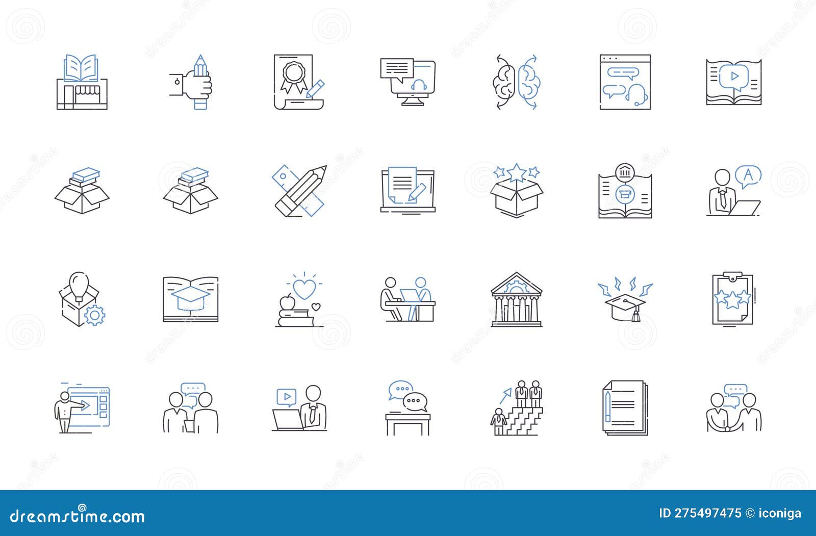 Developing Vocation Line Icons Collection. Passion, Calling, Purpose ...