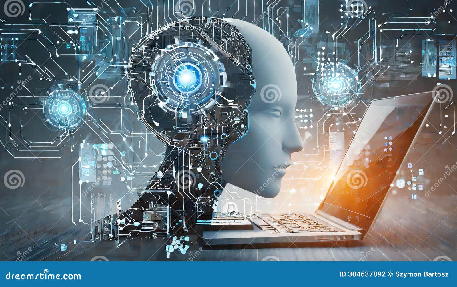 Development of Artificial Intelligence . Generative AI Stock Photo ...