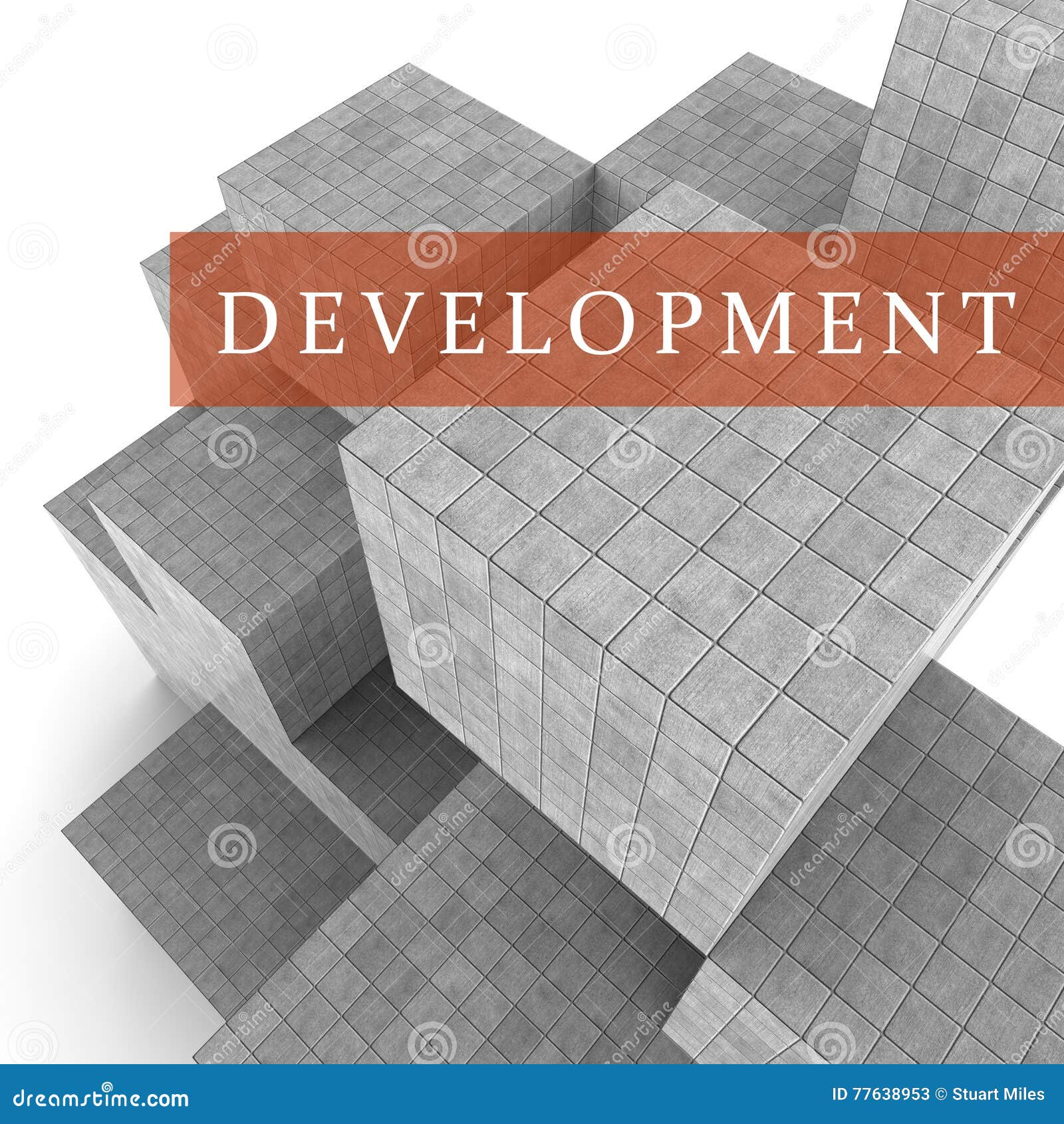 Development Blocks Means Advance Developing and Progress 3d Rendering ...