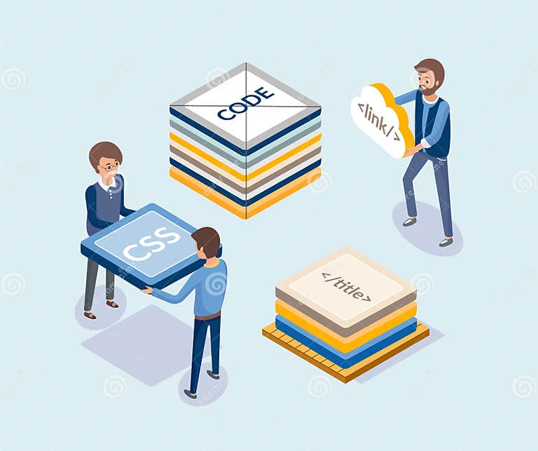 Development Of Code Developer Programming Concept Stock Vector Illustration Of Programmer