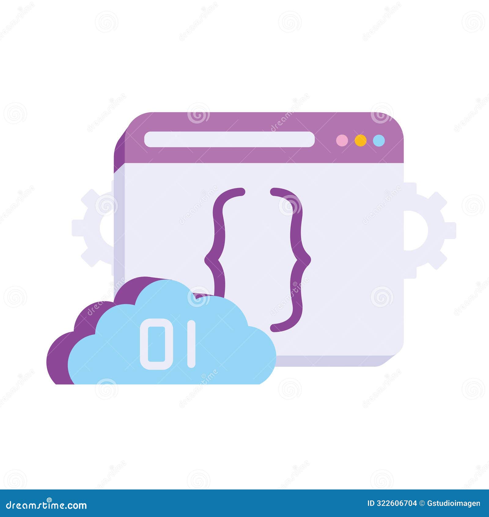 Development Coding And Programming Cloud Stock Vector Illustration Of Technology Isolated