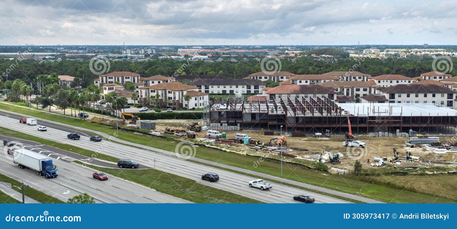 Development of Commercial Housing in USA. Construction Works on ...