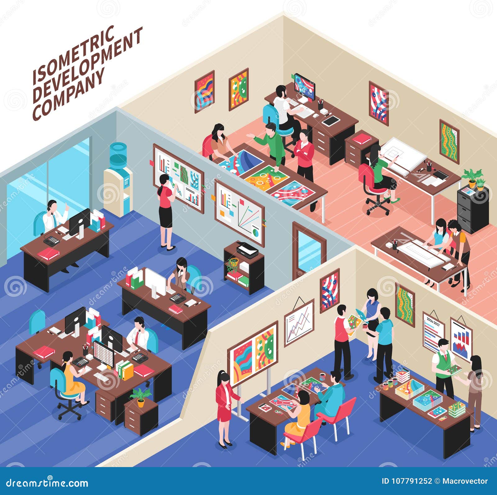 Development Company Isometric Illustration Stock Vector - Illustration ...
