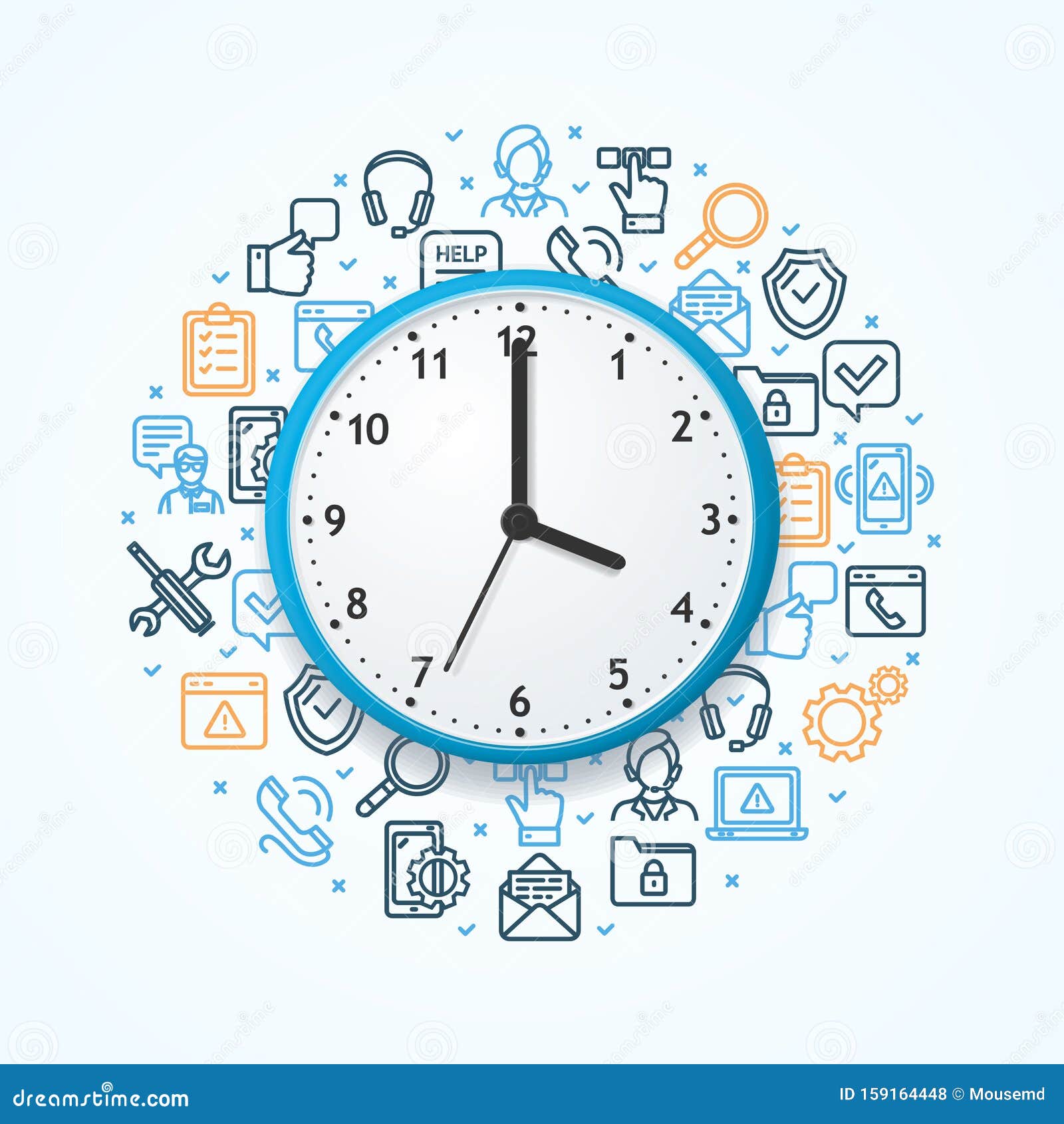 Development Concept with Realistic Detailed 3d Wall Clock. Vector Stock ...