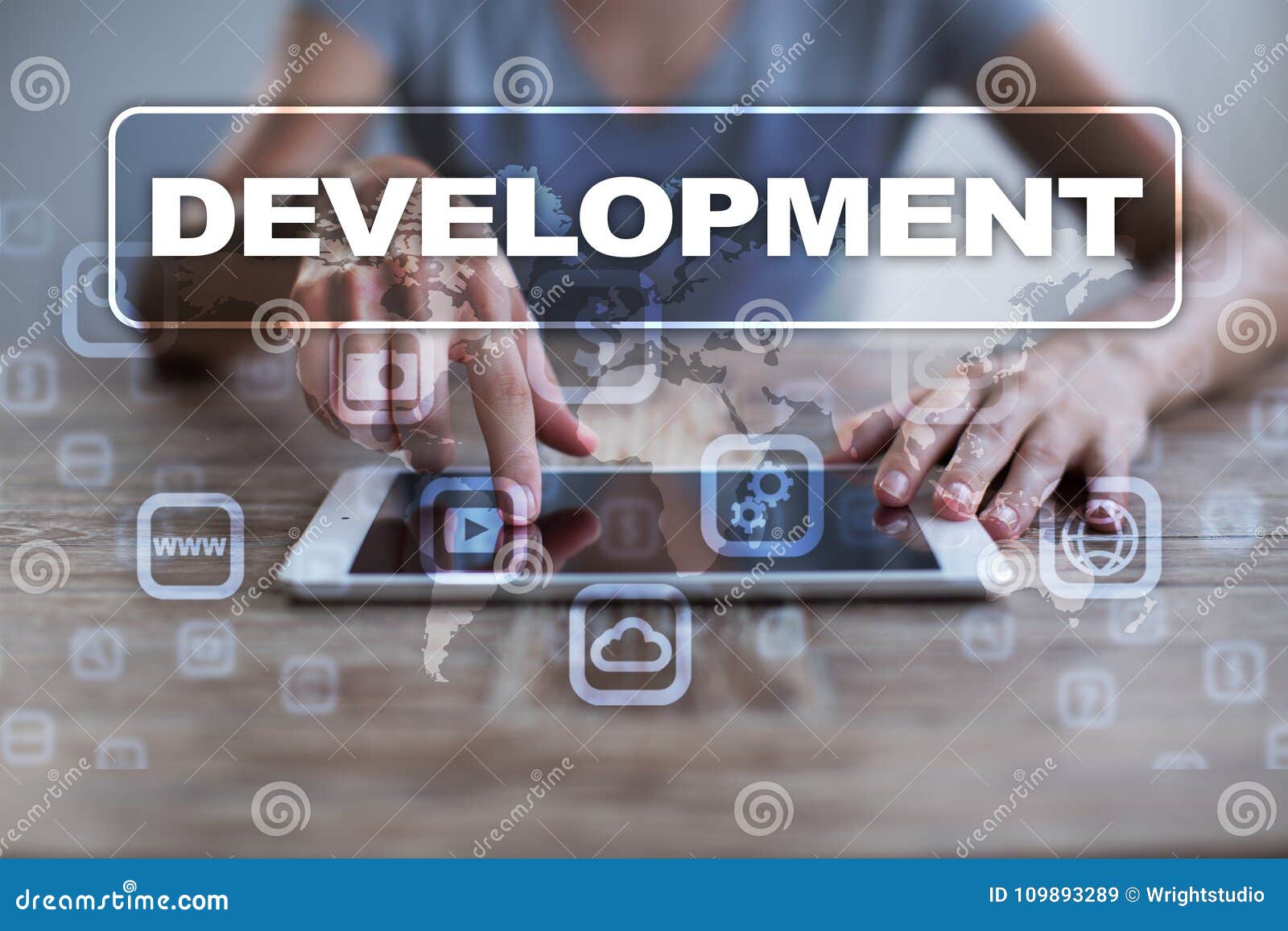 Development Concept on Virtual Screen. Software. Personal. Stock Image ...