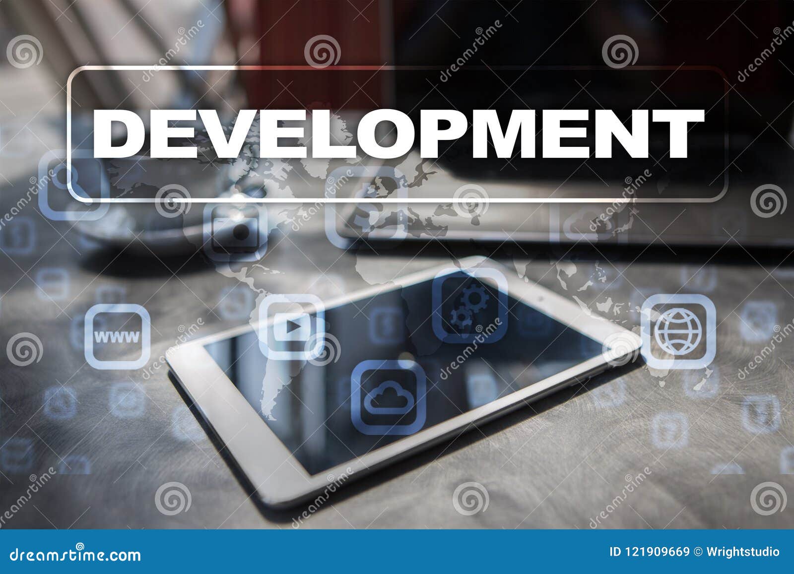 Development Concept on Virtual Screen. Software. Personal. Stock Image ...