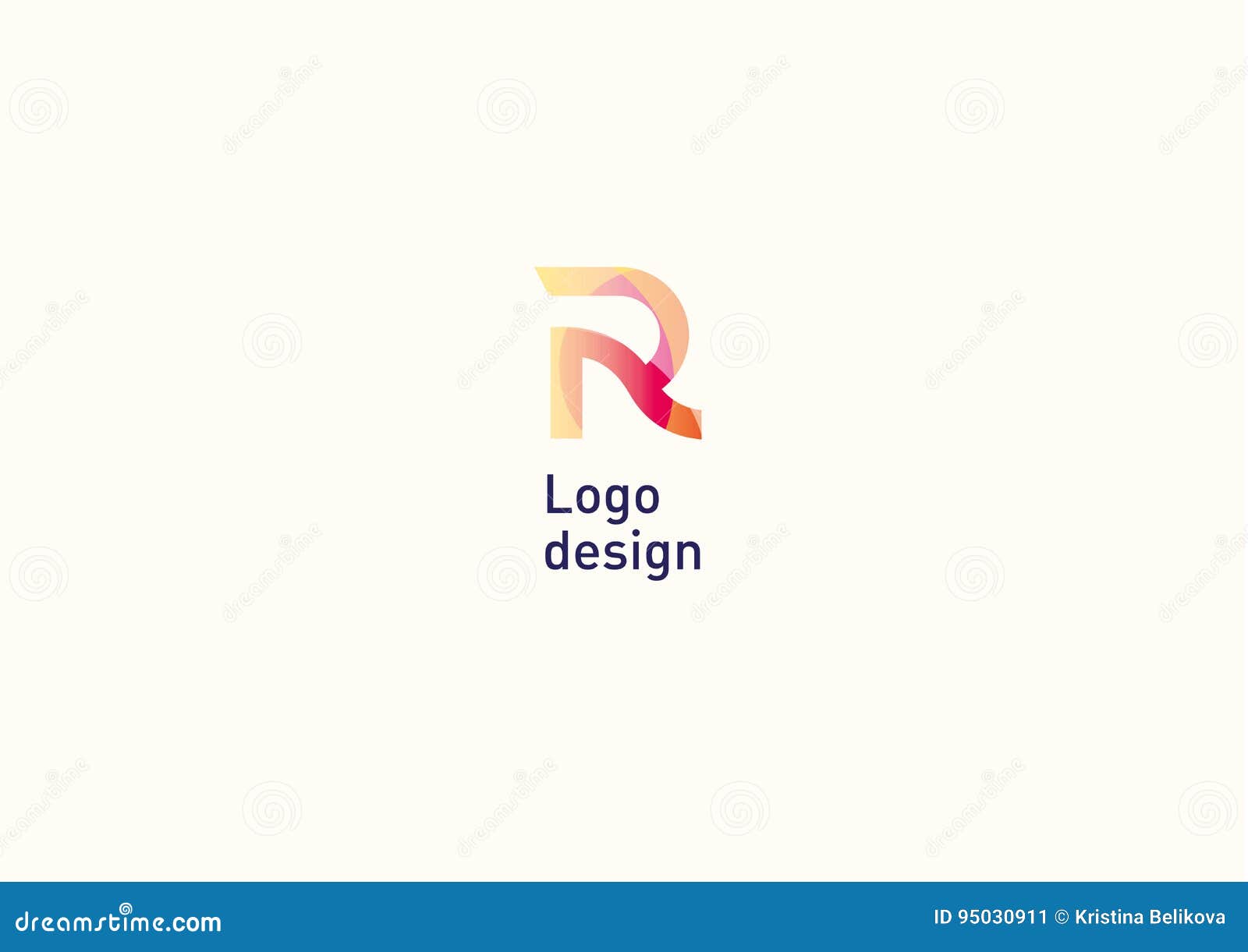 Development of a Creative Geometric Logo, the Letter R Stock Vector ...