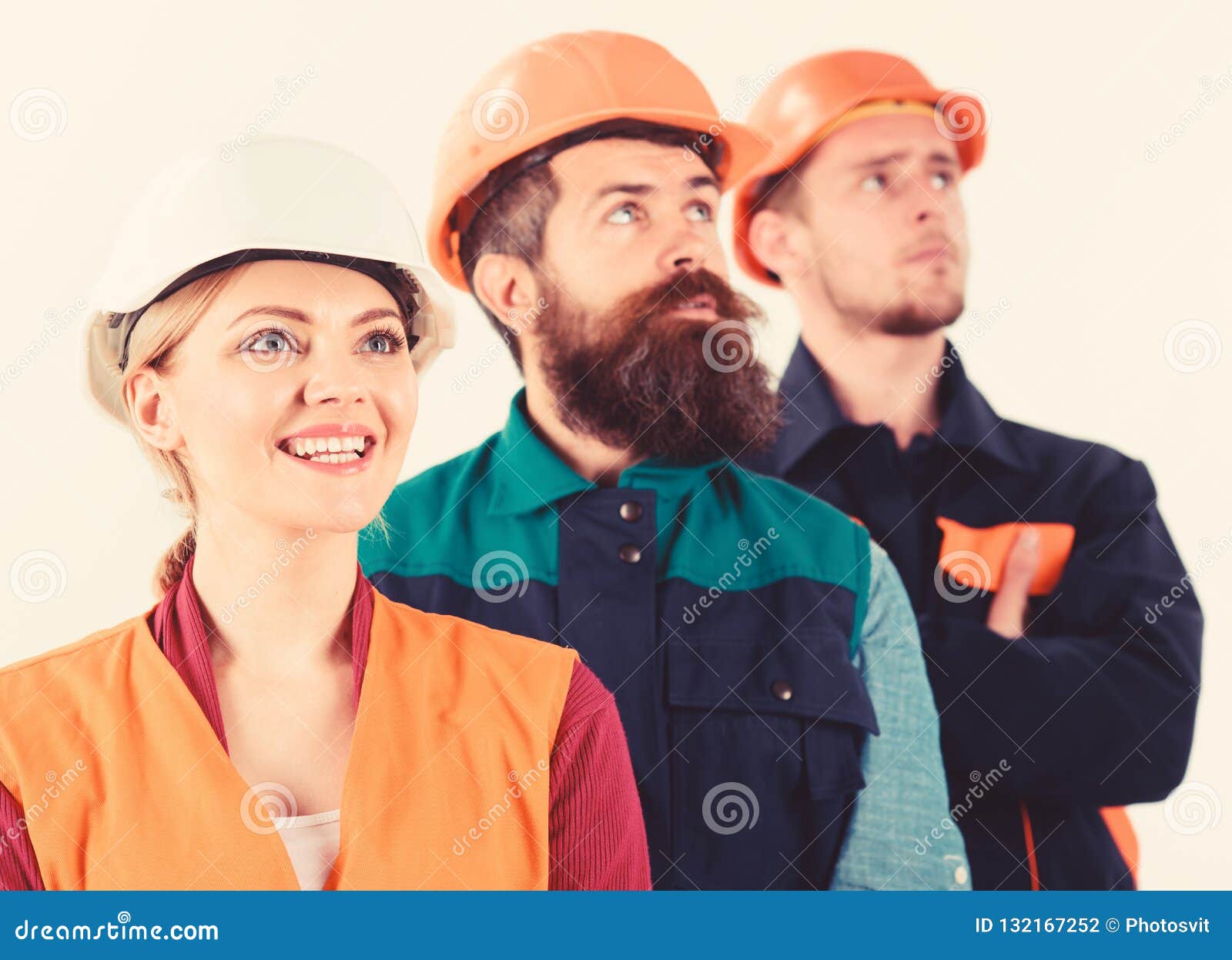 Development Direction Concept. Woman in Hard Hat Stock Photo - Image of ...