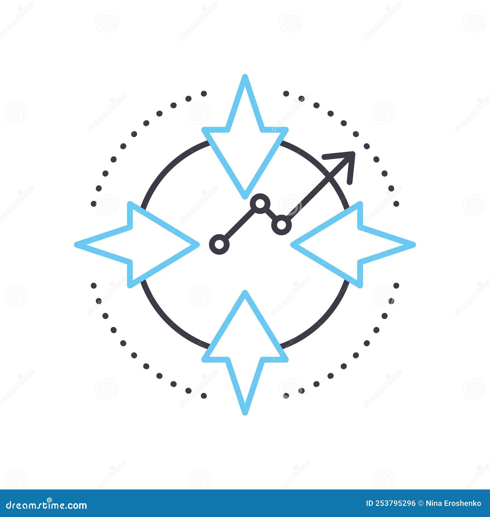 Development Direction Line Icon, Outline Symbol, Vector Illustration ...
