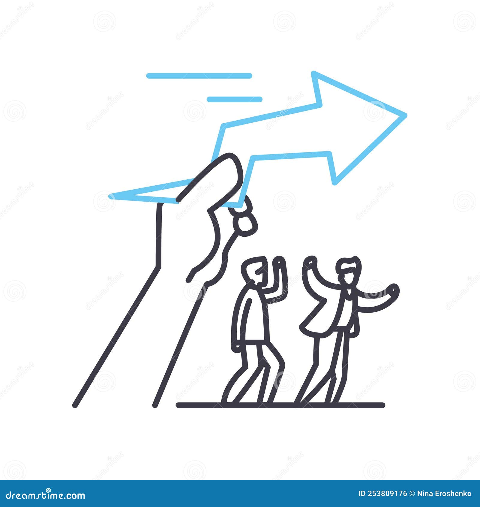 Development Direction Line Icon, Outline Symbol, Vector Illustration ...