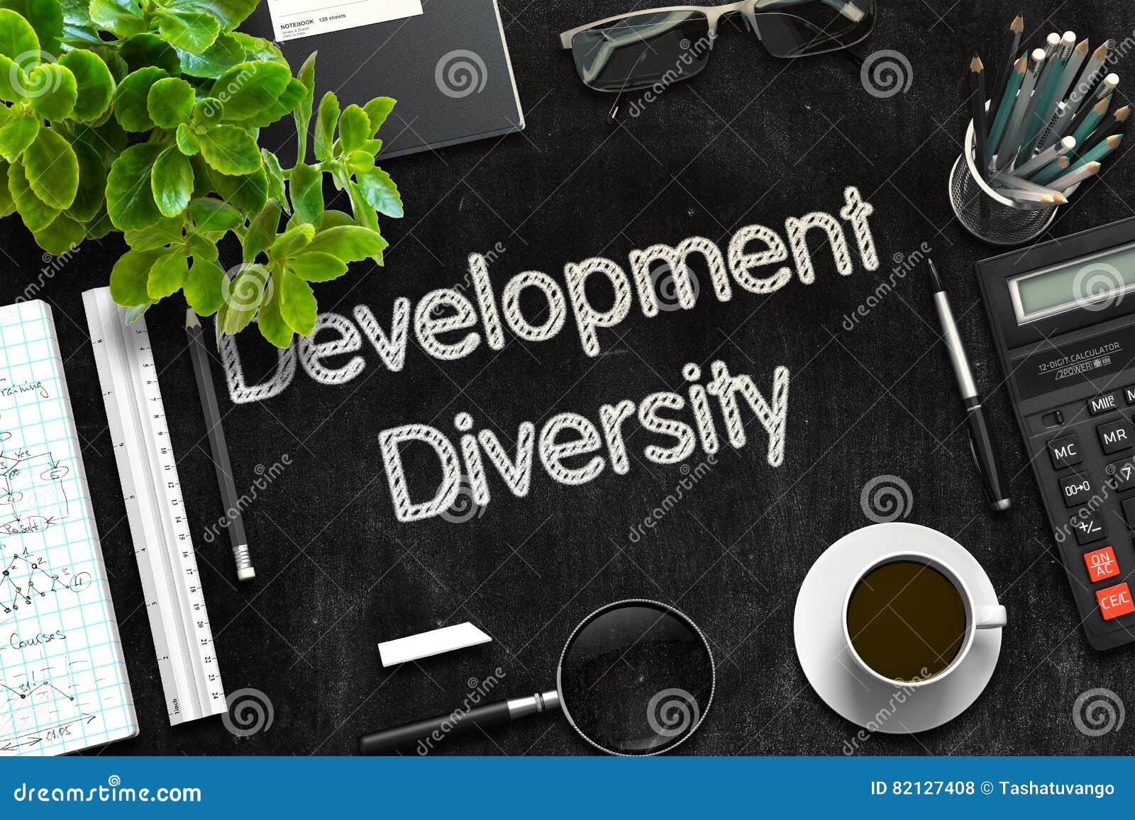 Development Diversity on Black Chalkboard. 3D Rendering. Stock ...