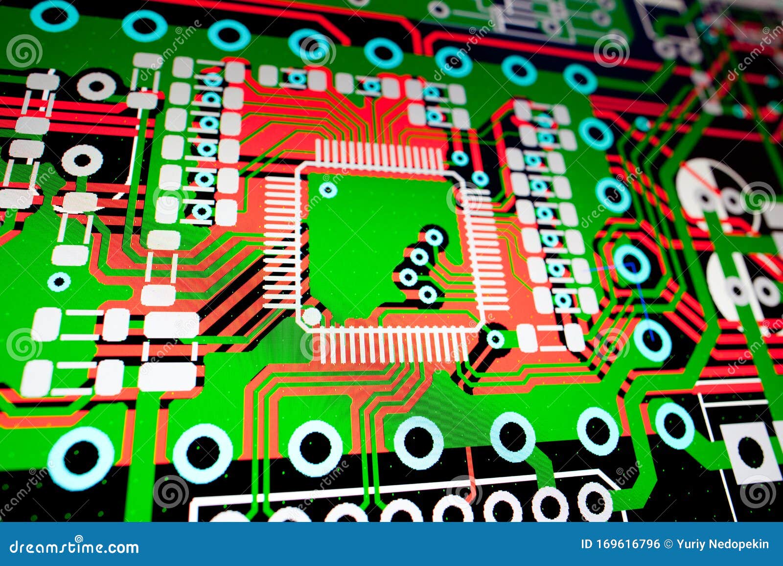 PCB Electric Circuit on the PC Screen Stock Photo - Image of component ...