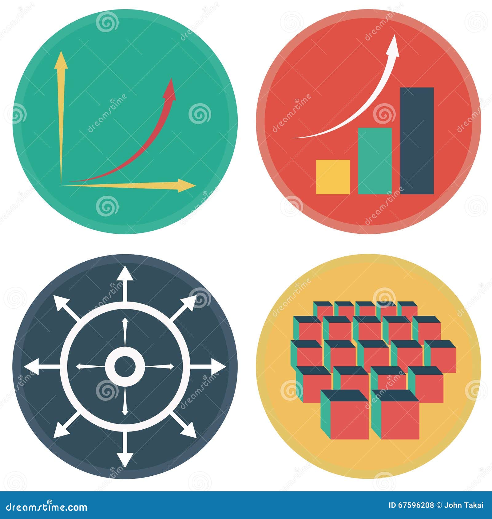Development of Exponential Growth Icons Stock Vector - Illustration of ...