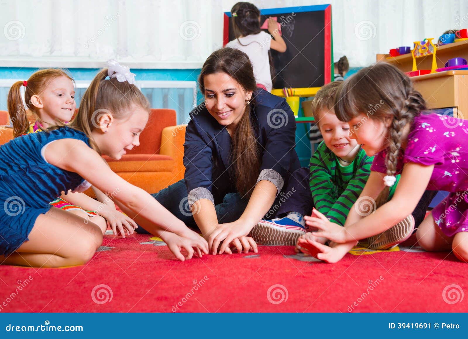 Development Games at Kindergarten Stock Image - Image of happiness ...
